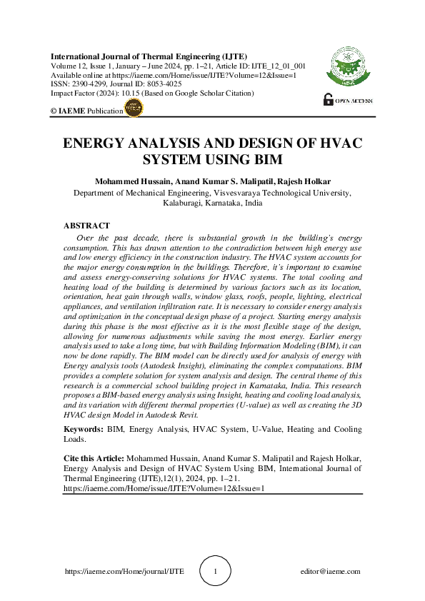 (PDF) ENERGY ANALYSIS AND DESIGN OF HVAC SYSTEM USING BIM