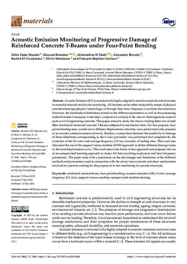 (PDF) Acoustic Emission Monitoring of Progressive Damage of Reinforced Concrete T-Beams under ...
