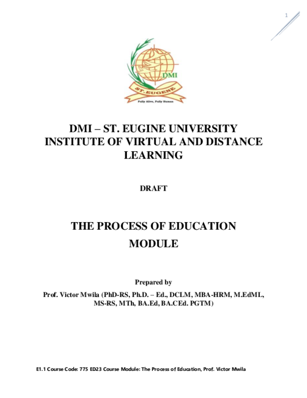 (PDF) Module - The process of education