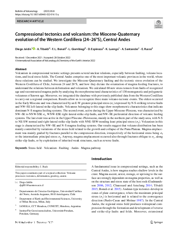 (PDF) Compressional tectonics and volcanism: the Miocene-Quaternary ...