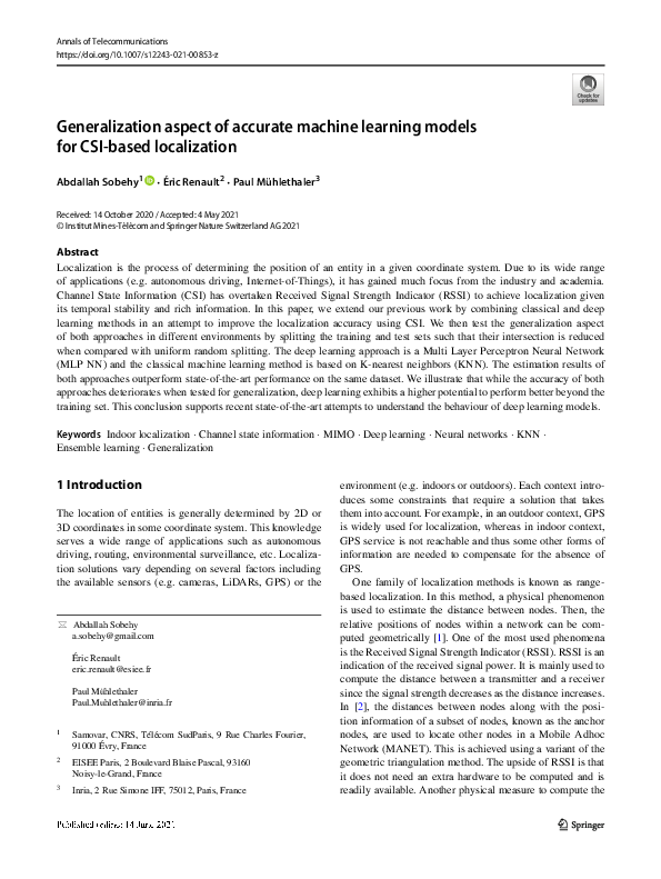 (PDF) Generalization aspect of accurate machine learning models for CSI ...