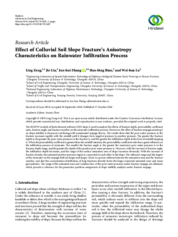 (PDF) Effect of Colluvial Soil Slope Fracture’s Anisotropy ...