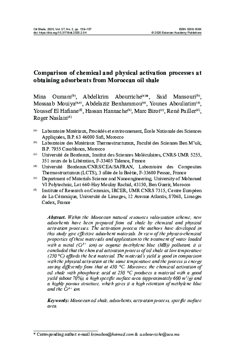 (PDF) Comparison of chemical and physical activation processes at ...
