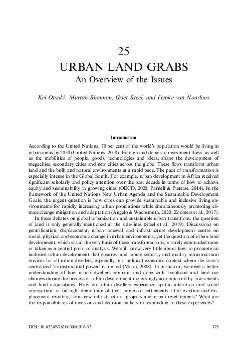 (PDF) Urban Land Grabs