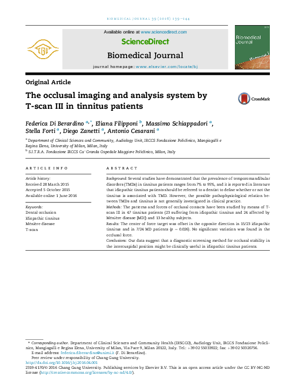 (PDF) The occlusal imaging and analysis system by T-scan III in ...