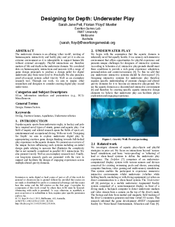 (PDF) Underwater Play