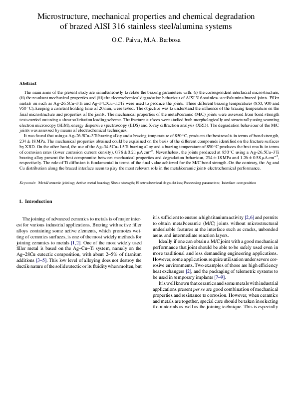 (PDF) Microstructure, mechanical properties and chemical degradation of ...
