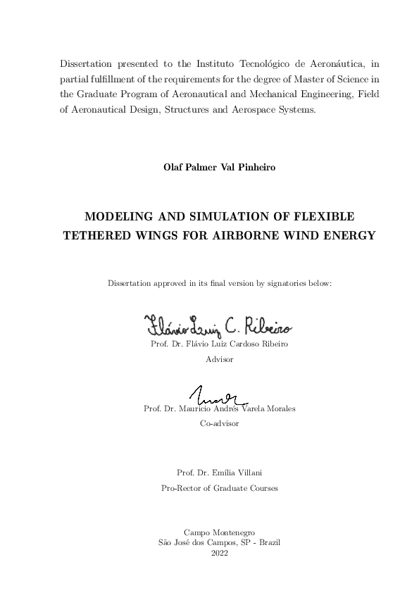 (PDF) Modeling and simulation of flexible tethered wings for airborne wind energy
