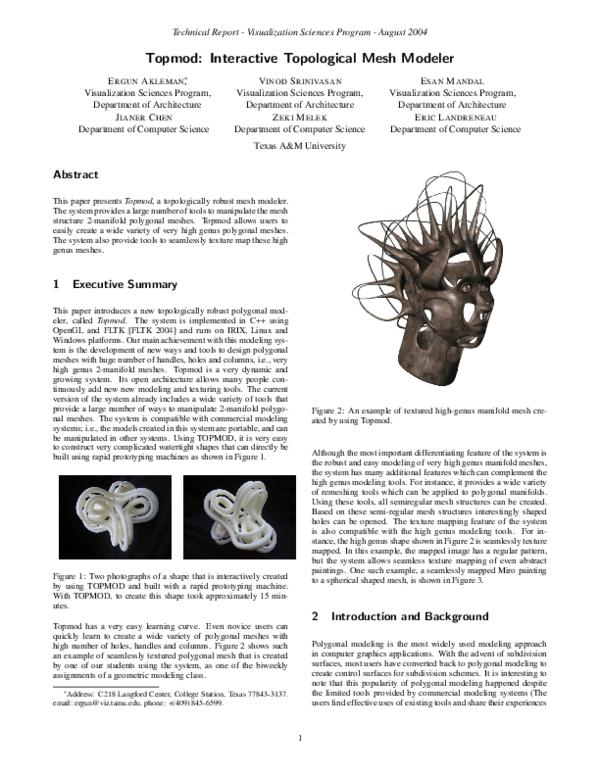 (PDF) Topmod: Interactive Topological Mesh Modeler | Ergun Akleman - Academia.edu
