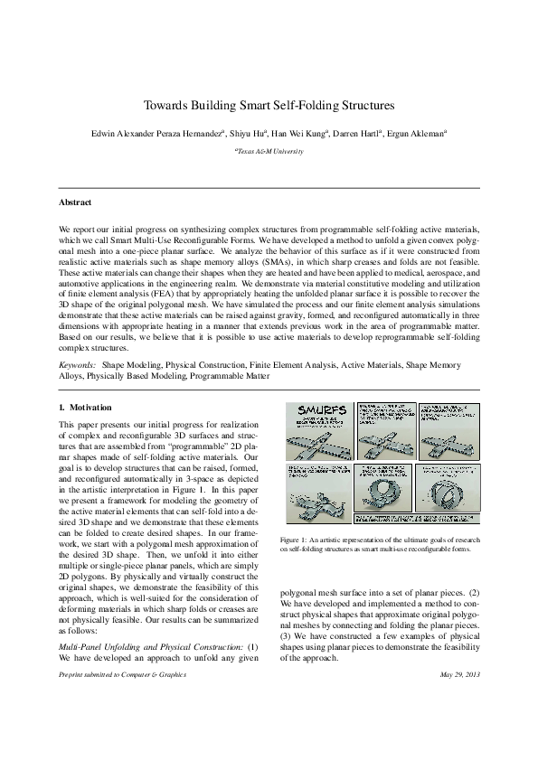 (PDF) Towards building smart self-folding structures