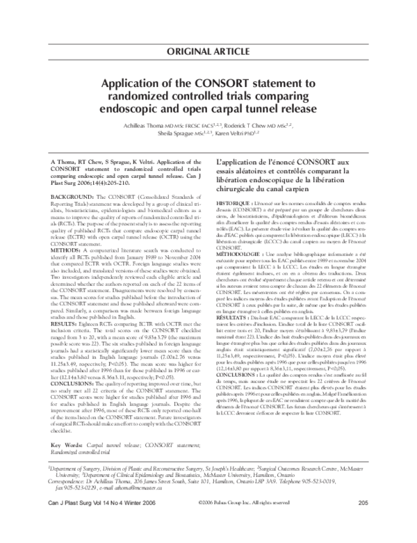 (PDF) Application of the Consort Statement to Randomized Controlled ...