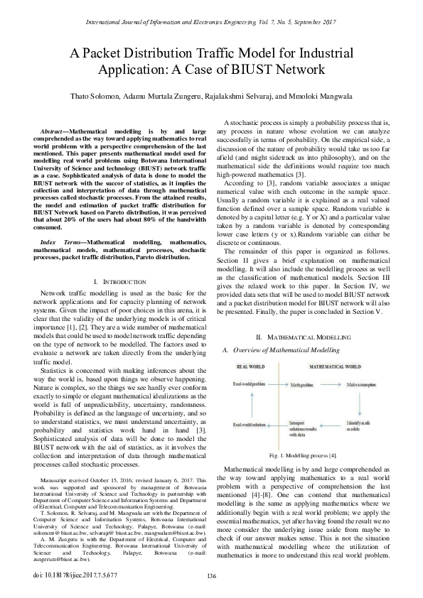 (PDF) A Packet Distribution Traffic Model for Industrial Application: A ...