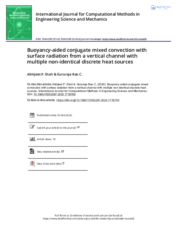 (PDF) Buoyancy-aided conjugate mixed convection with surface radiation ...
