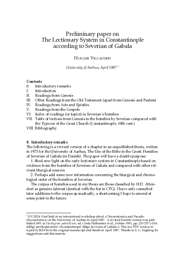 (PDF) Preliminary paper on The Lectionary System in Constantinople ...