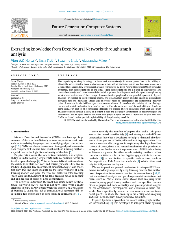 Pdf Extracting Knowledge From Deep Neural Networks Through Graph Analysis