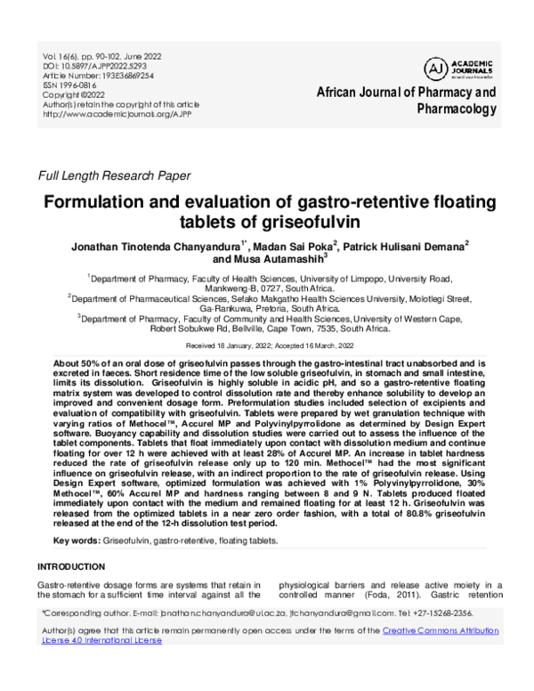 Pdf Formulation And Evaluation Of Gastroretentive Floating Microballoons Of Norfloxacin