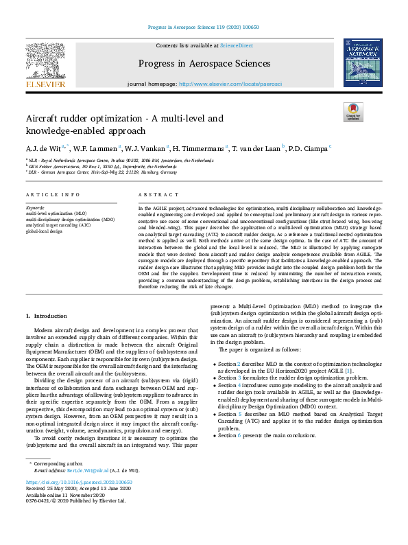 (PDF) Aircraft rudder optimization - A multi-level and knowledge ...