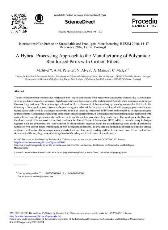 (PDF) A Hybrid Processing Approach to the Manufacturing of Polyamide ...