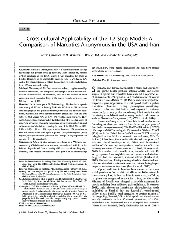 (PDF) Cross-cultural Applicability of the 12-Step Model: A Comparison ...