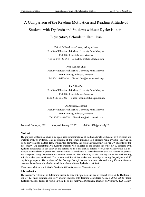 (PDF) A Comparison of the Reading Motivation and Reading Attitude of ...
