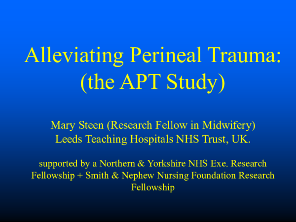 (PDF) Alleviating perineal trauma - the APT study