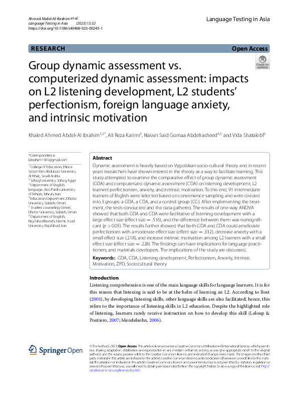 (PDF) Group dynamic assessment vs. computerized dynamic assessment: impacts on L2 listening ...