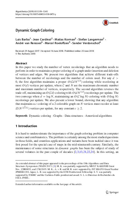 (PDF) Dynamic Graph Coloring | Luis García Barba - Academia.edu