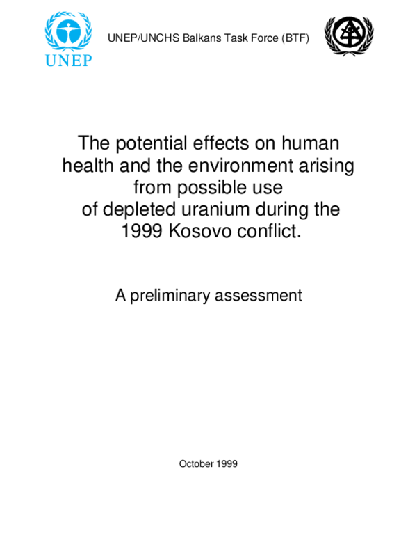 (PDF) The potential effects on human health and the environment arising ...