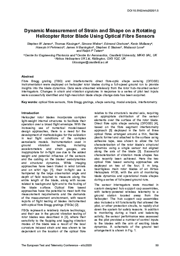 (PDF) 1.5 Dynamic Measurement of Strain and Shape on a Rotating ...