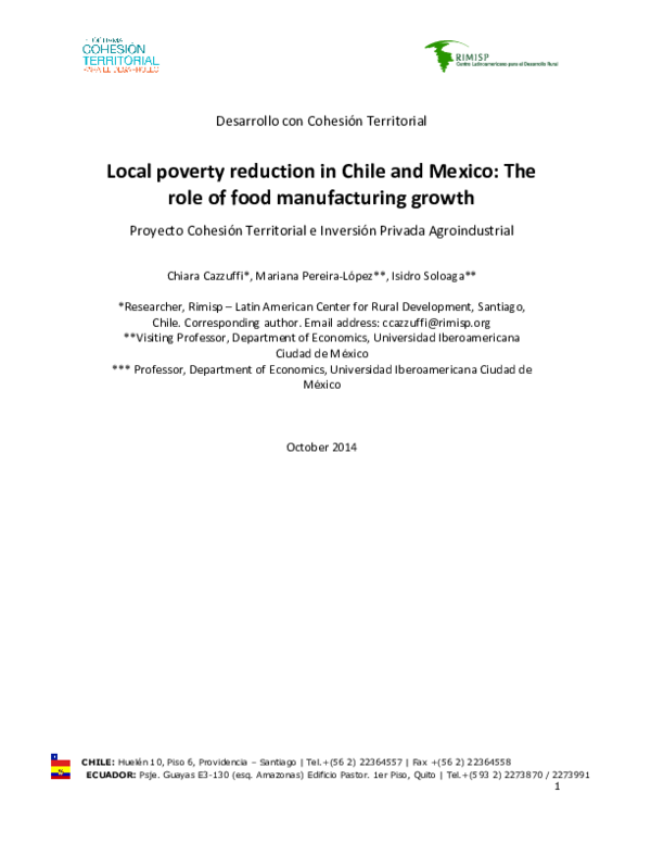 (PDF) Local poverty reduction in Chile and Mexico: The role of food ...