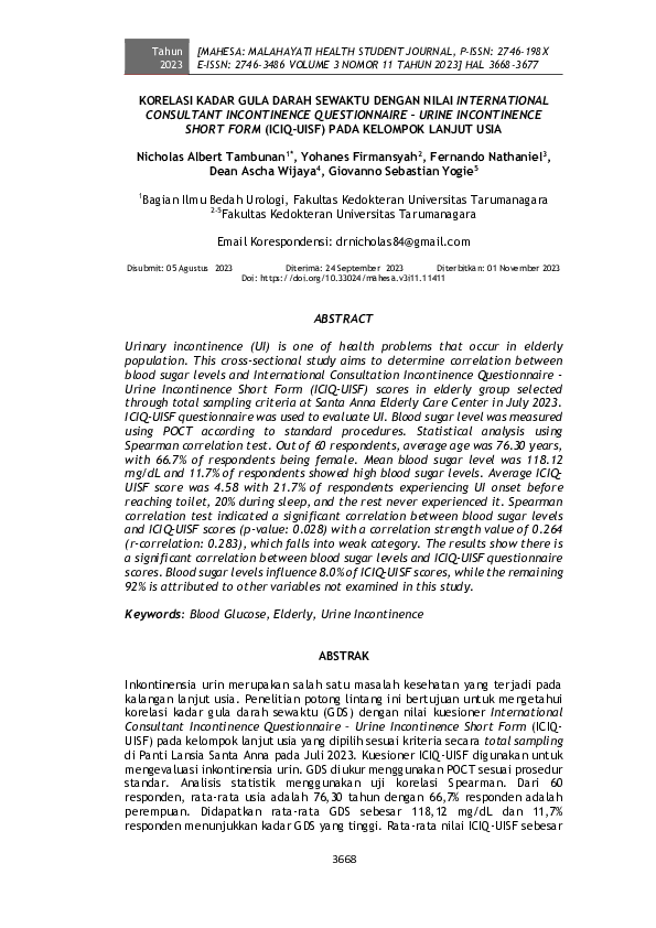(PDF) Korelasi Kadar Gula Darah Sewaktu dengan Nilai International ...
