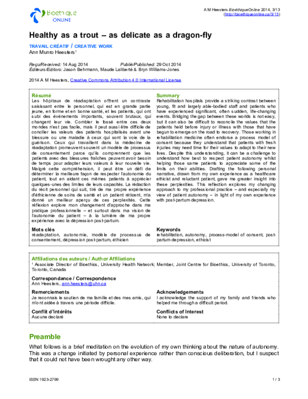 (PDF) Healthy as a trout – as delicate as a dragon-fly