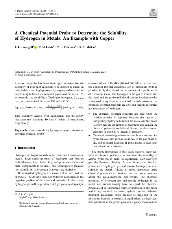 (PDF) A Chemical Potential Probe to Determine the Solubility of Hydrogen in Metals: An Example ...
