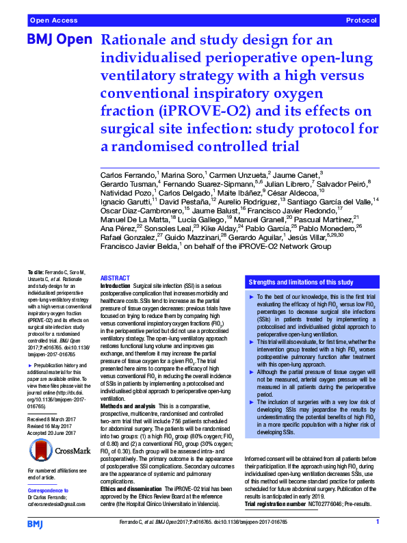 (PDF) Rationale and study design for an individualised perioperative ...