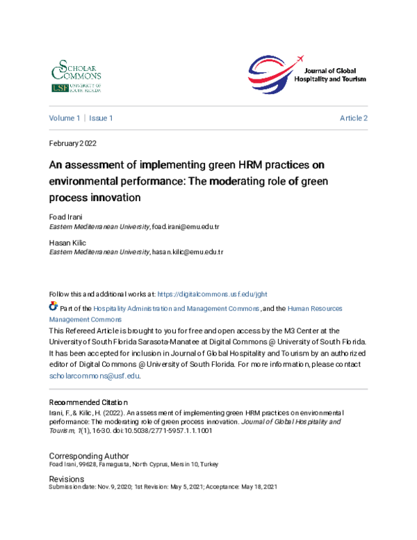 (PDF) An assessment of implementing green HRM practices on environmental performance: The ...