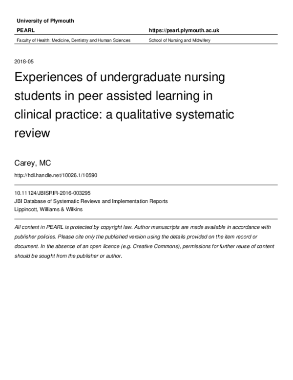 (PDF) The experiences of peer assisted learning (PAL) on the learning ...