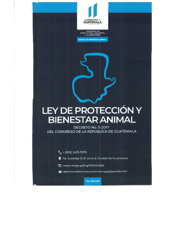 (PDF) LEY DE PROTECCION Y BIENESTAR ANIMAL DECRETO 5 2017