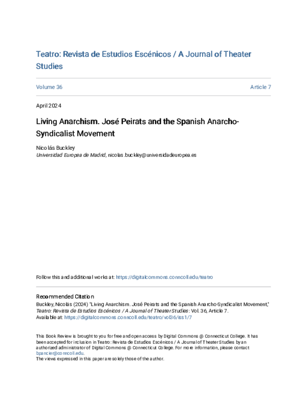 (PDF) Living Anarchism. José Peirats and the Spanish Anarcho ...