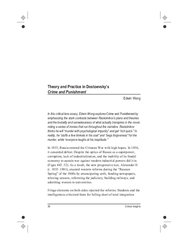 (PDF) Theory and Practice in Dostoevsky's Crime and Punishment