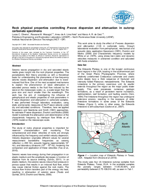 (PDF) Rock physical properties controlling P-wave dispersion and ...