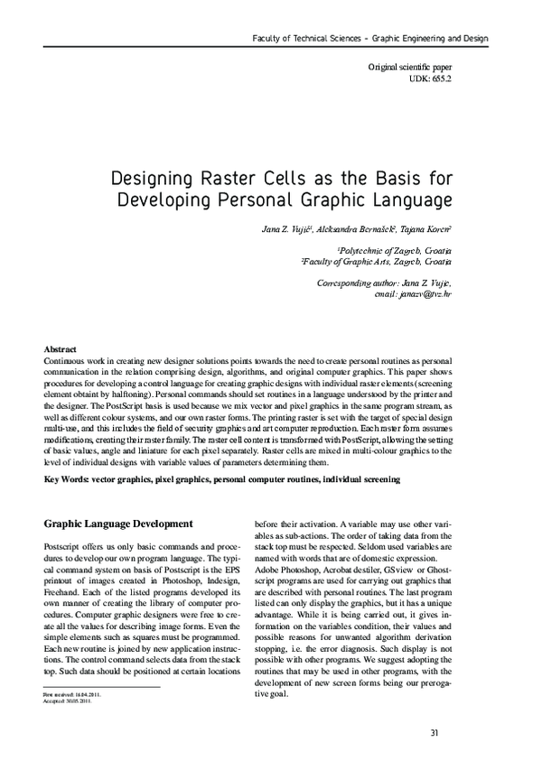 (PDF) Personal Graphic Language via Raster Cells