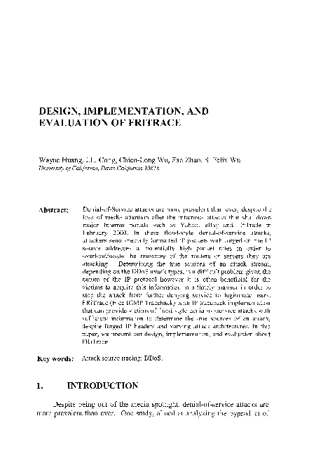 (PDF) Design, Implementation, and Evaluation of Fritrace | S. Felix Wu ...