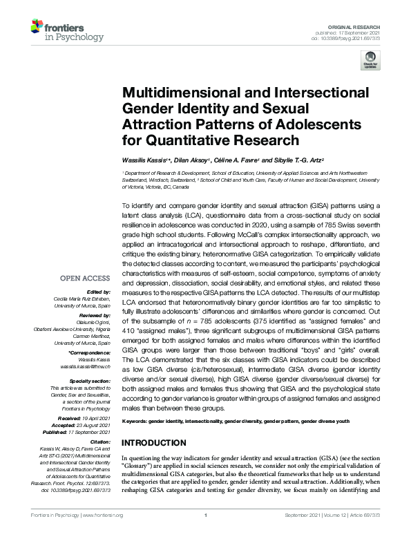 (PDF) Multidimensional and Intersectional Gender Identity and Sexual ...