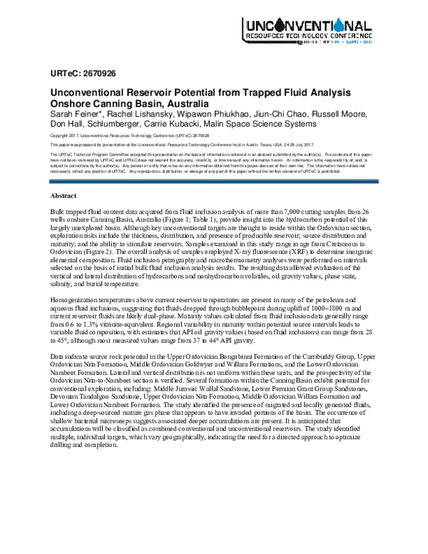 (PDF) Unconventional Reservoir Potential From Trapped Fluid Analysis ...
