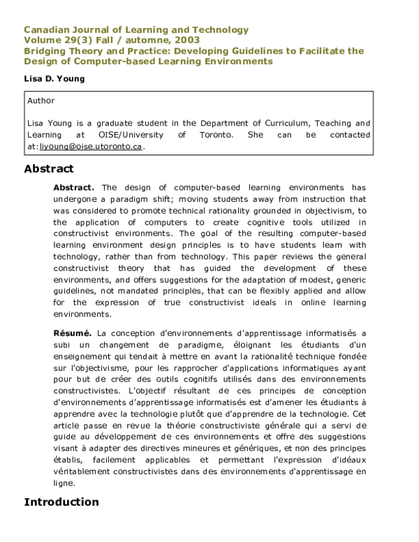 (PDF) Bridging Theory and Practice: Developing Guidelines to Facilitate ...