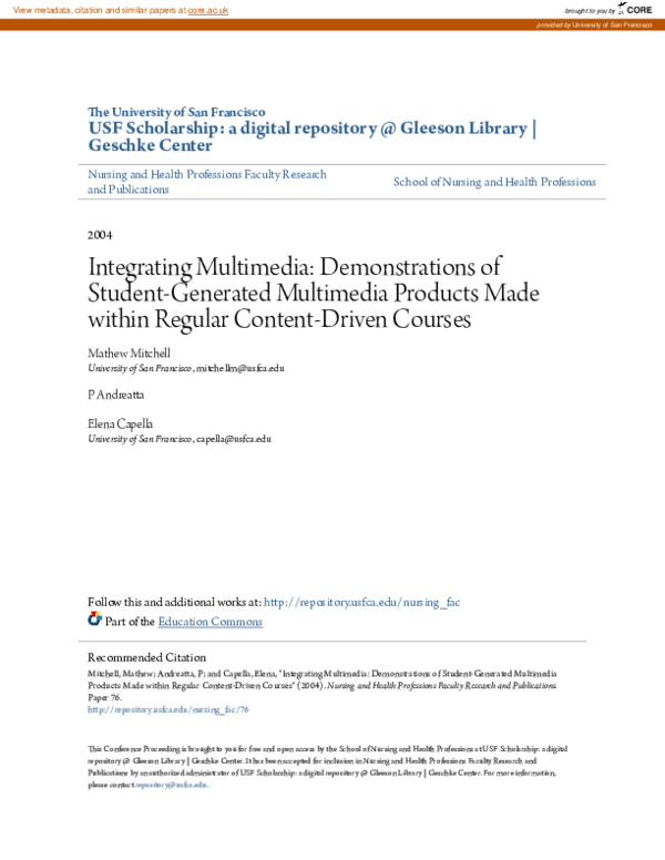 (PDF) Integrating Multimedia: Demonstrations of student-generated ...