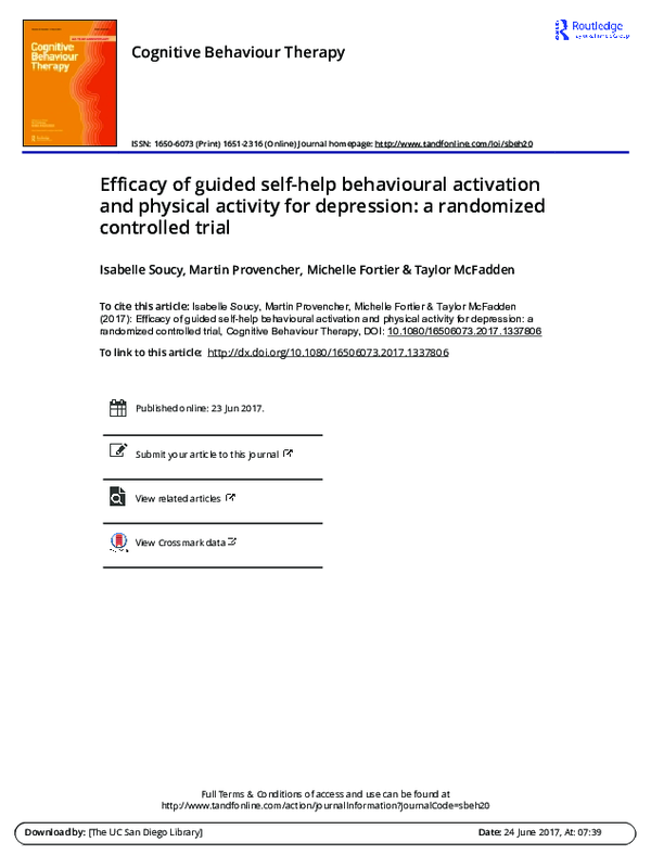 (PDF) Efficacy of guided self-help behavioural activation and physical ...