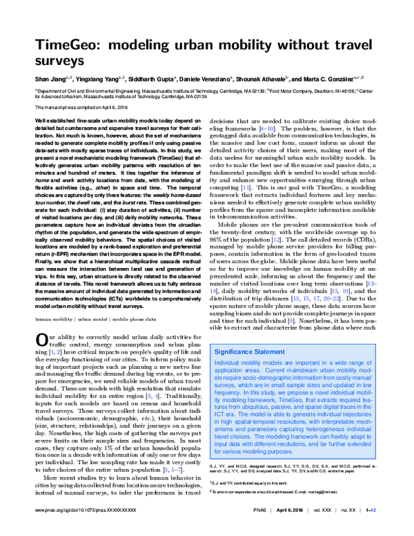 (PDF) TimeGeo: modeling urban mobility without travel surveys