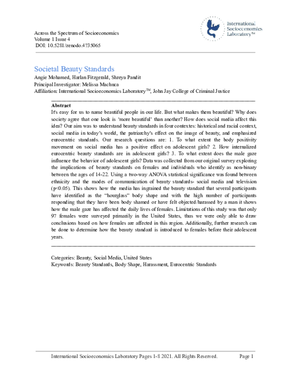 (PDF) Societal Beauty Standards