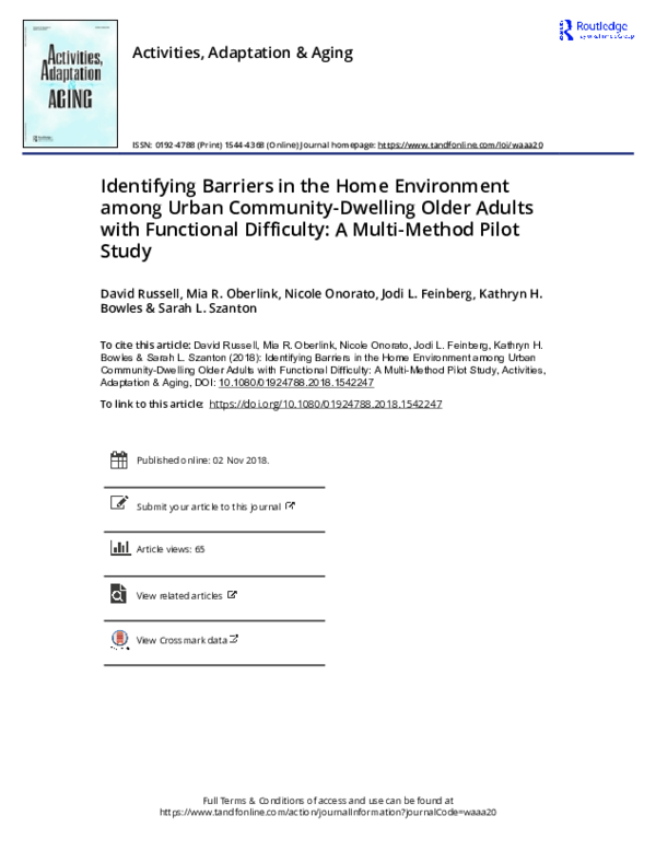 (PDF) Identifying Barriers in the Home Environment among Urban ...
